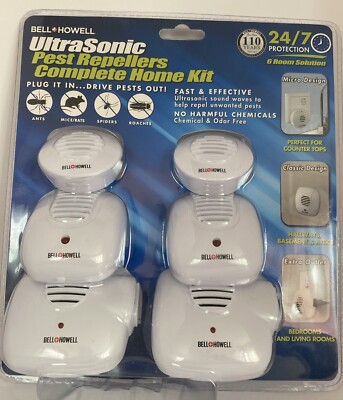 Bell and Howell Multi Ultrasonic Pest Repeller Plug-In Complete Home ...