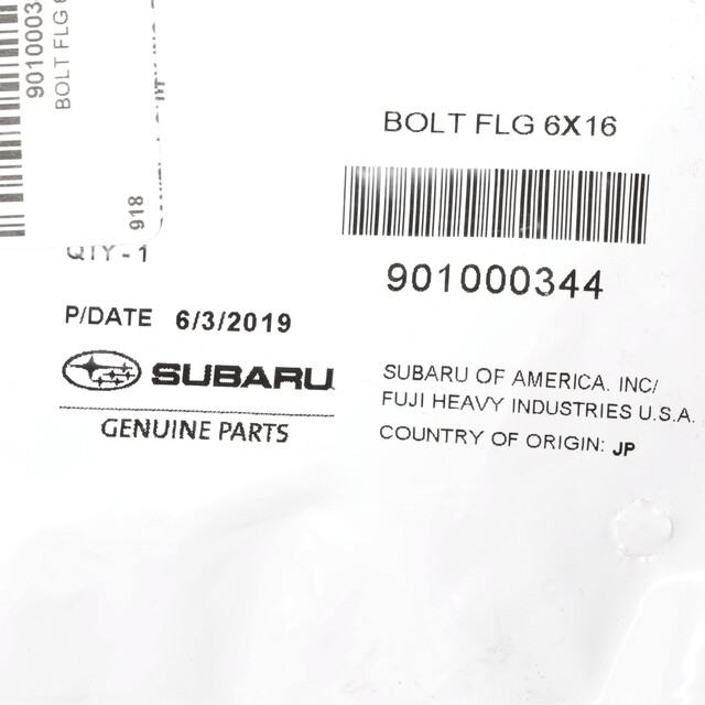 Subaru 901000344 Genuine OEM Factory Original Upper Bracket Bolt for ...