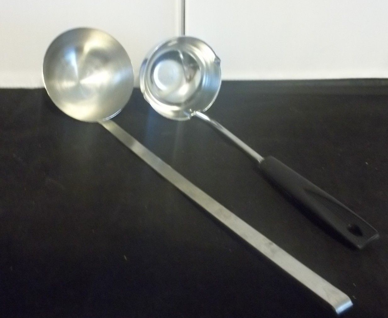 Lot of 2 Vintage Kitchen Utensils 2 Large Dipper Spoons 11" & 14" long ...