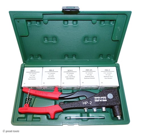 MARSON RIVET GUN SET – riveting tool – pop riveter – HP-2 gun – rivets ...