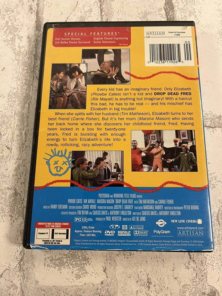 Drop Dead Fred DVD 2003 Phoebe Cates Rik Mayall, Very Good OOP Out Of ...