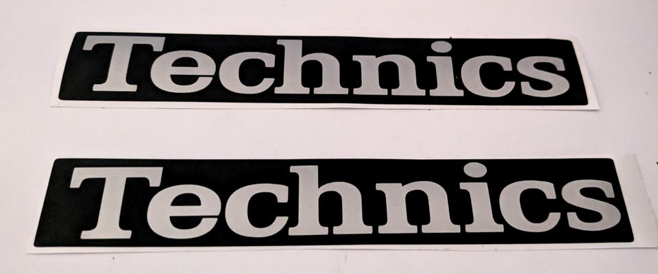 2 x Technics Turntable Silver Decal Sticker DJ SL 1210 MK2 MK3 MK7 ...