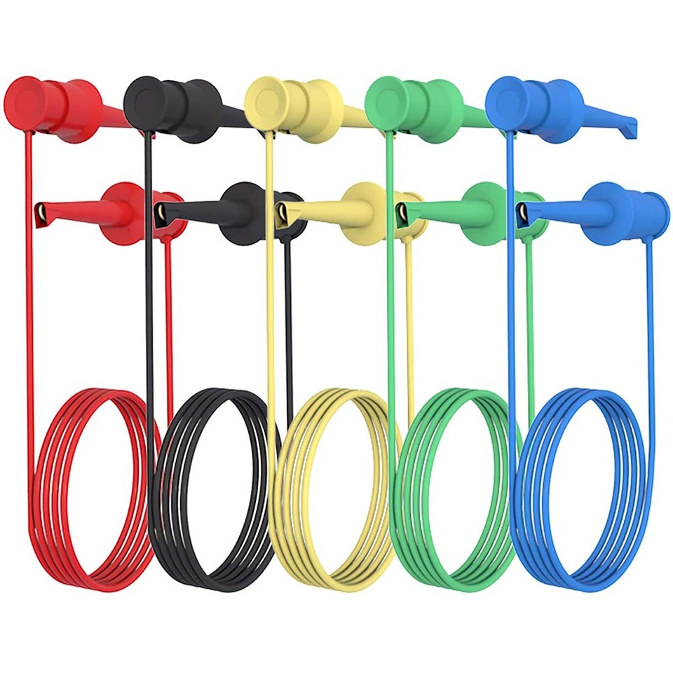 5 Pcs Test Leads Electrical Probes Wire Cable Testing Hook Clip ...