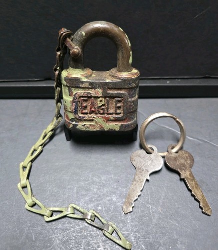 1 Vintage Antique EAGLE PADLOCK, BRASS WITH KEY | eBay