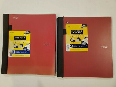 2 Red - MEAD Five Star- 3 Subject Notebooks. | eBay