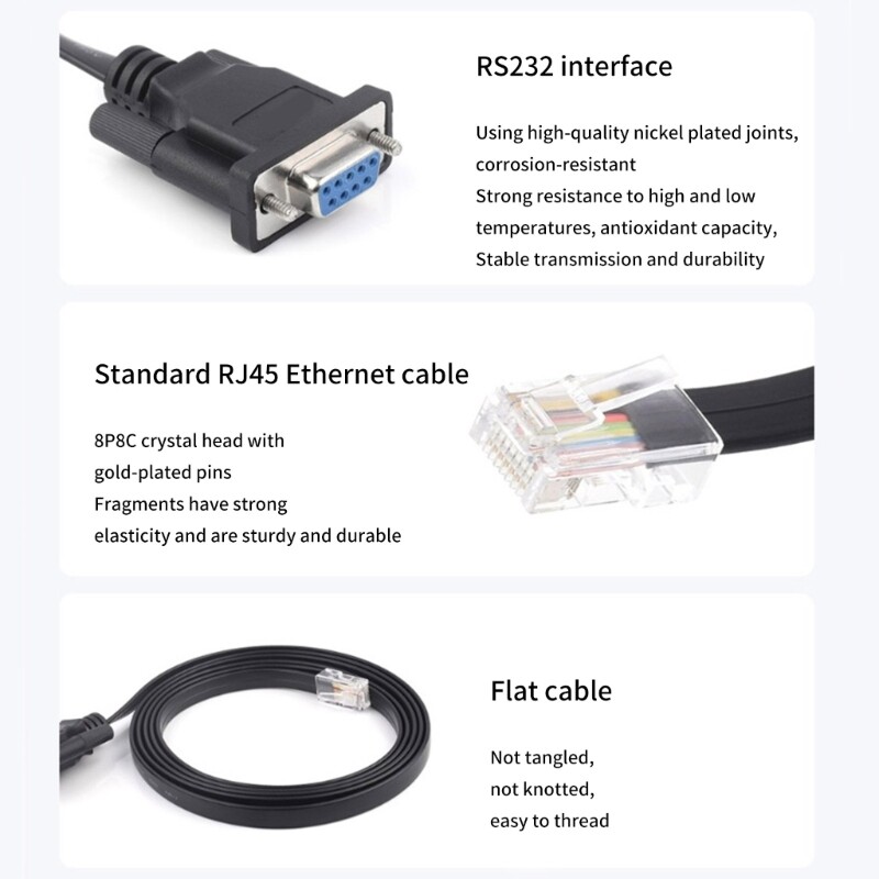 Industrial RS232 to RJ45 Console Debug Cable for Routers and Switches ...