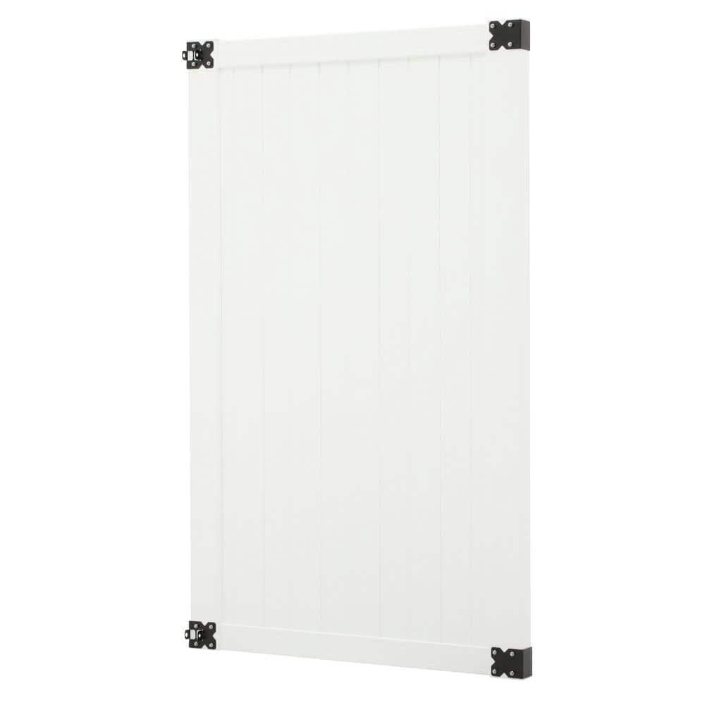 3-1/2 ft. W x 6 ft. H White Vinyl Fence Gate Kit Privacy Unassembled ...