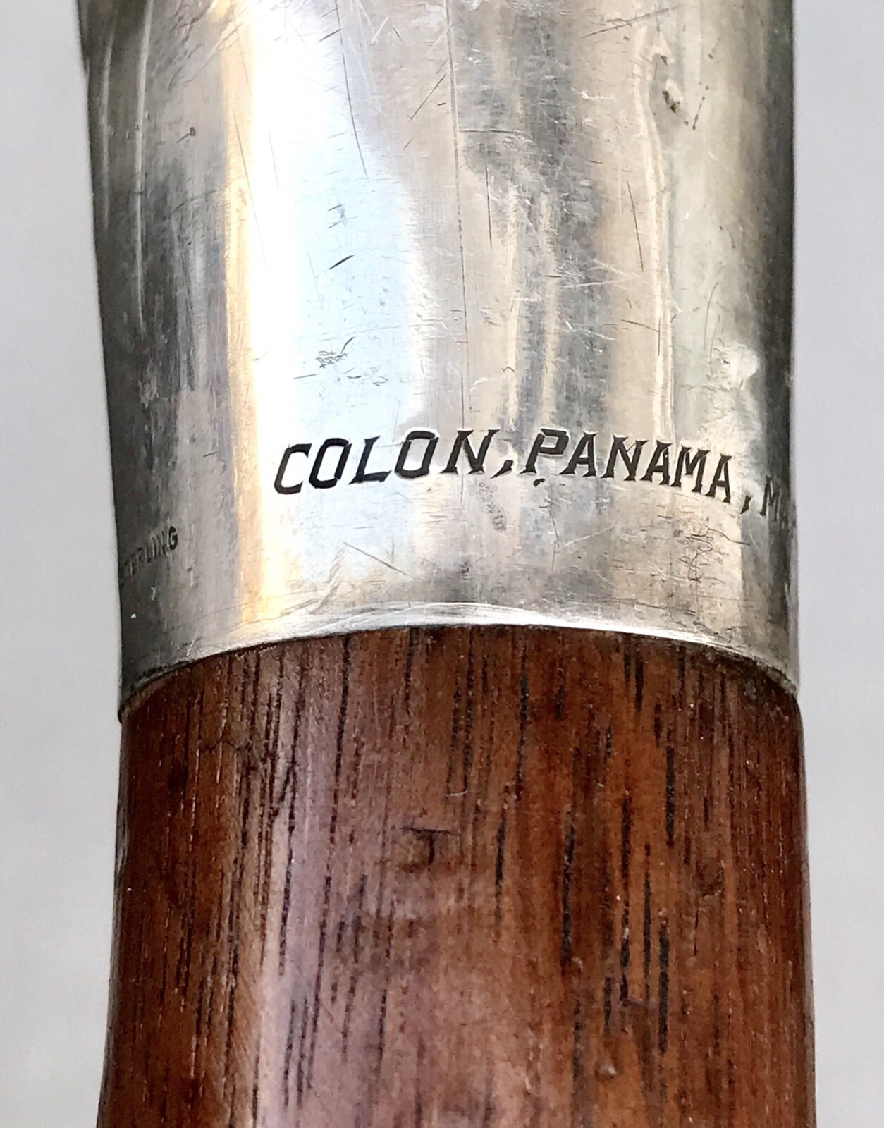 Vintage Antique 1911 Panama ColonSterling Silver Swagger Knob Walking ...