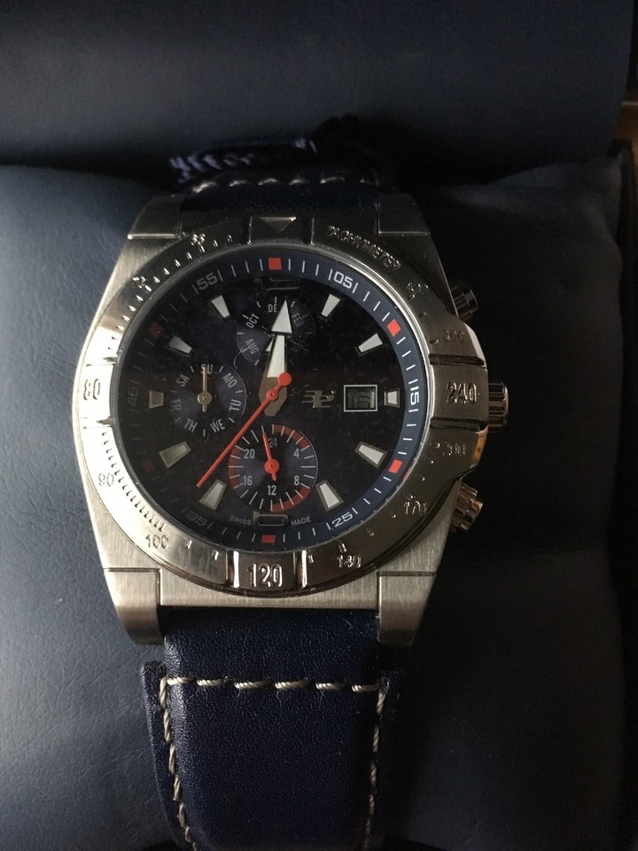 NICE Men's Blue Face 32 Degrees Watch Swiss Wristwatch Chronograph ...