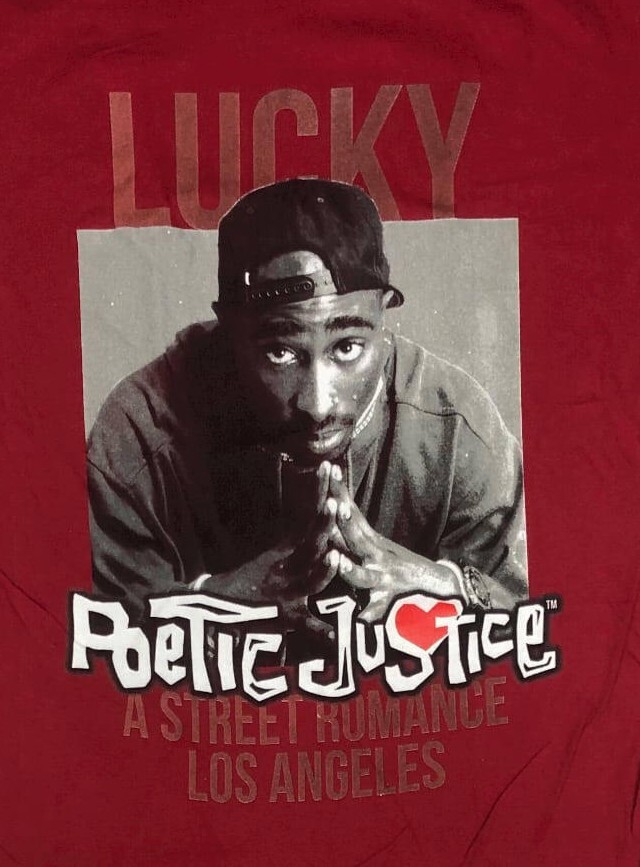 Tupac Shakur Poetic Justice Lucky Men's T-Shirt Red XL | eBay