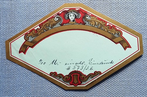 Old Wine Label Sample Label Label Art Nouveau Mint Green Gold Gutenberg ...
