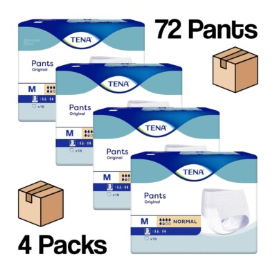 Tena Pants Normal Medium Original Incontinence 4 packs of 18 ...