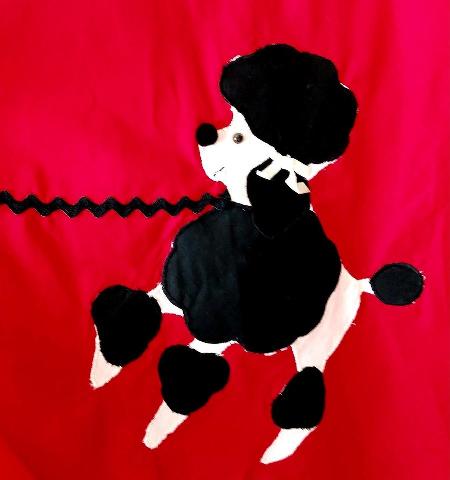 ROCKABILLY RED vintage Twirly FULL CIRCLE POODLE SKIRT - 31 inch waist ...