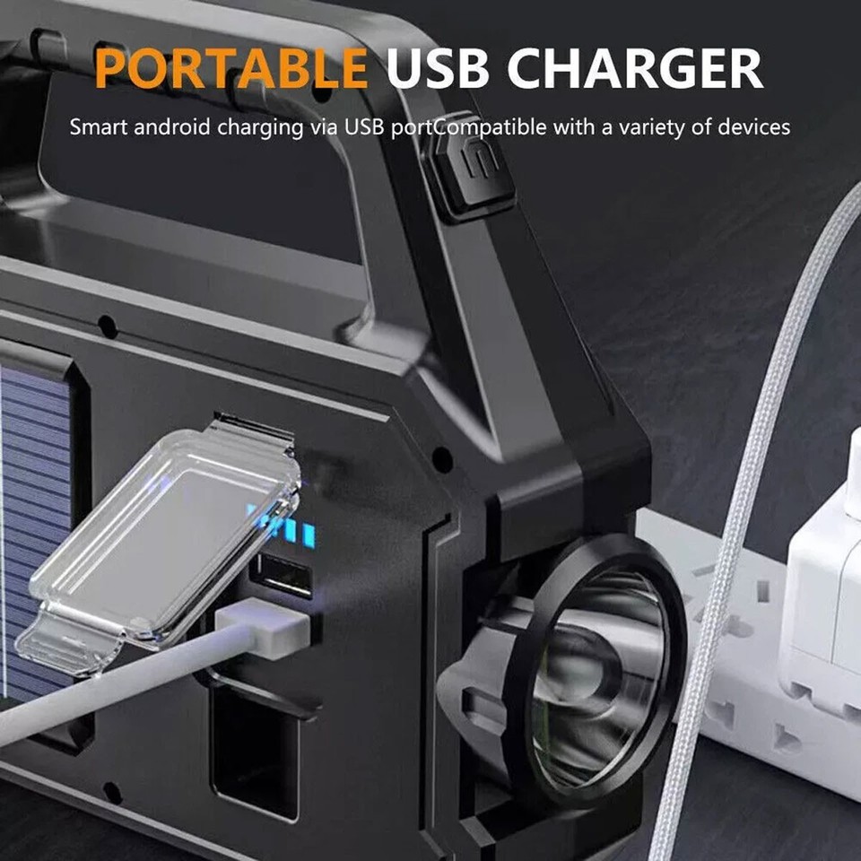 Multi-Function Solar Power Bank COB Floodlight LED Work Light ...