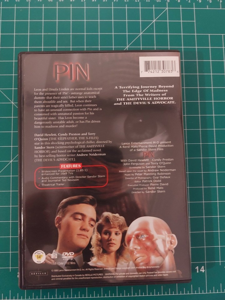 Pin - DVD - 1988 ‧ Horror/Thriller - Andrew Neiderman OOP 2001 13131132298| eBay