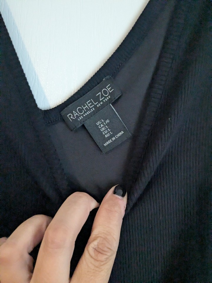 Rachel Zoe Large Womens Dress Black Ribbed | eBay