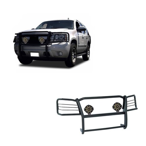 Black Horse Grille Guard Push Bar Modular Black w/7"LED fit 15-23 Chevy ...