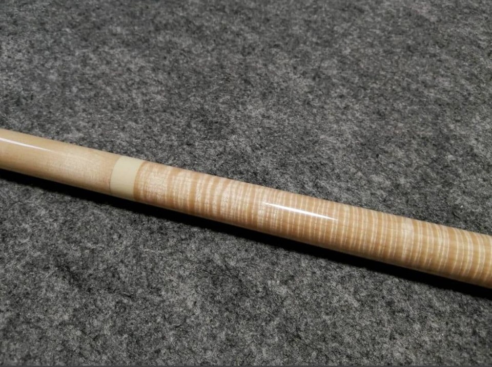ADAM Custom Jump Cue “KEN” Curly Maple Tiger Grain Diamond Tip Pool ...