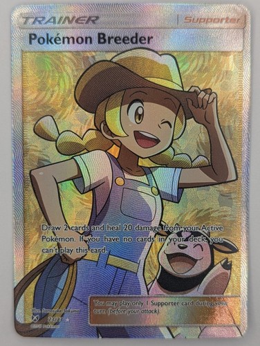 Pokemon Breeder 73/73 Pokémon TCG Shining Legends Full Art Trainer Rare ...
