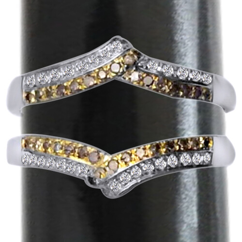 1/3 Ct Antique Vintage Solitaire Enhancer Yellow Diamonds 14k W Gold ...