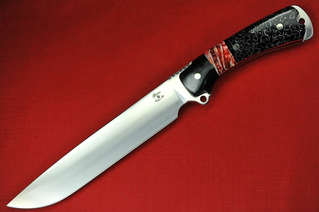 Busse Combat Custom SAR8 .21" Convexed Satin INFI Blade, Metal Matrix ...