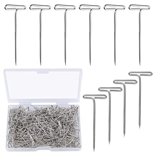 500 Pcs 1 Inch Stainless Steel T Pins Sewing Pins for Wigs Foam Head ...