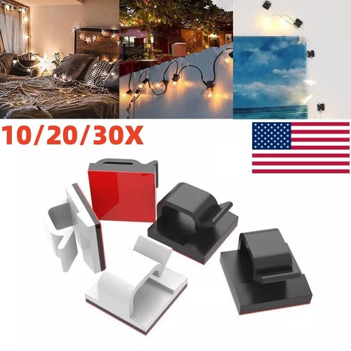 10-30x Outdoor Hanging Light Clips String Lights Clips with Self ...
