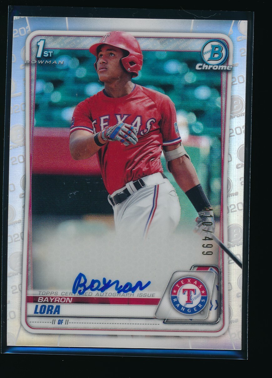 BAYRON LORA AUTO 1st 2020 Bowman Chrome Prospect Autograph REFRACTOR ...