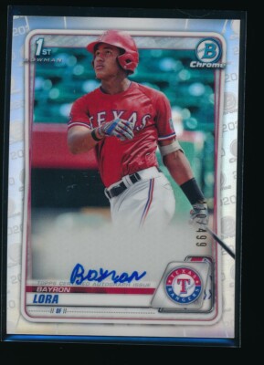 BAYRON LORA AUTO 1st 2020 Bowman Chrome Prospect Autograph REFRACTOR ...