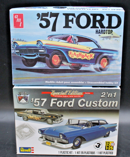2pc Open Box Unused 1/25 Model Kits '57 1957 FORD CUSTOM HARDTOP Drag ...