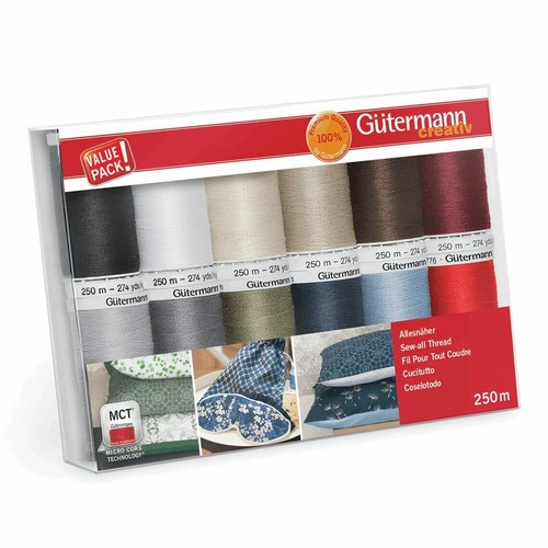 Gutermann Thread Set: Sew-All: 12 x 250m: Assorted 4029394754951 | eBay UK