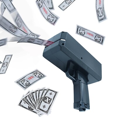 Money Gun Shooter in Black with 100pcs Replica Bills Included for ...