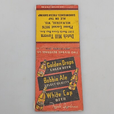 BOBBIE ALE & GOLDEN DROPS BEER MATCHBOOK COVER Two Rivers Beverages Co ...