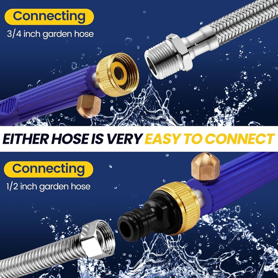High Pressure Power Washer Water Spray Gun Hose Attachment Jet Sono ...
