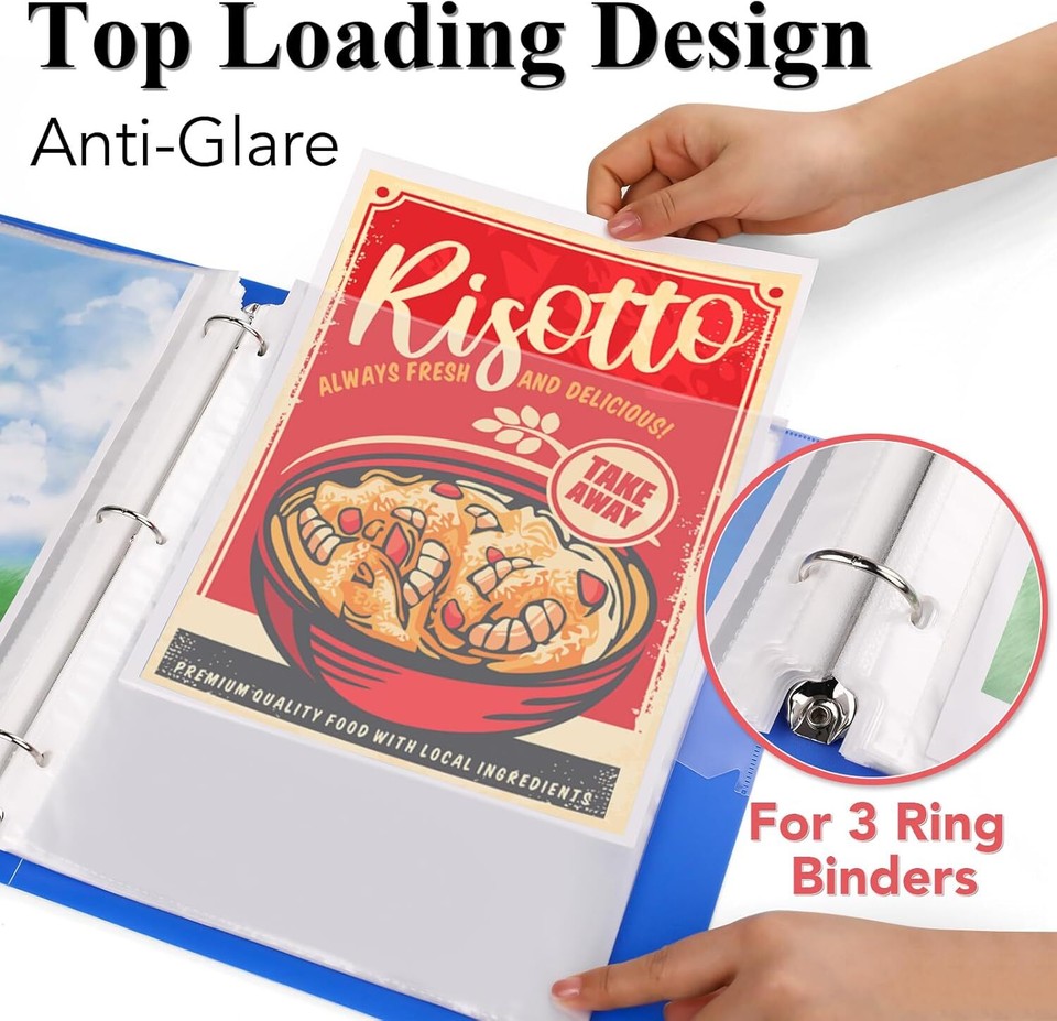 300 Pack Sheet Protectors 8.5 X 11 Inch Page Protectors for 3 Ring ...