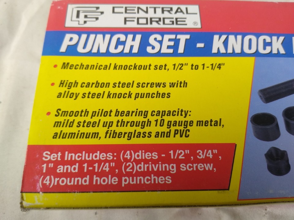 NEW Central Forge Harbor Freight Tools Punch Set-Knock Metal Kit Item ...