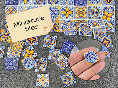 Dollhouse Tile Flooring Miniature Ceramic Tiles 1:12 scale small square ...
