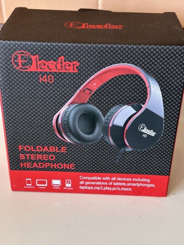 ELECDER i410 Headphones Small Size Foldable Adjustable Red Compatible ...