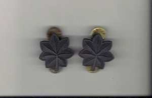 Pair of Metal Subdued Black Lt Colonel Oak Leaf Rank Insignia badges ...
