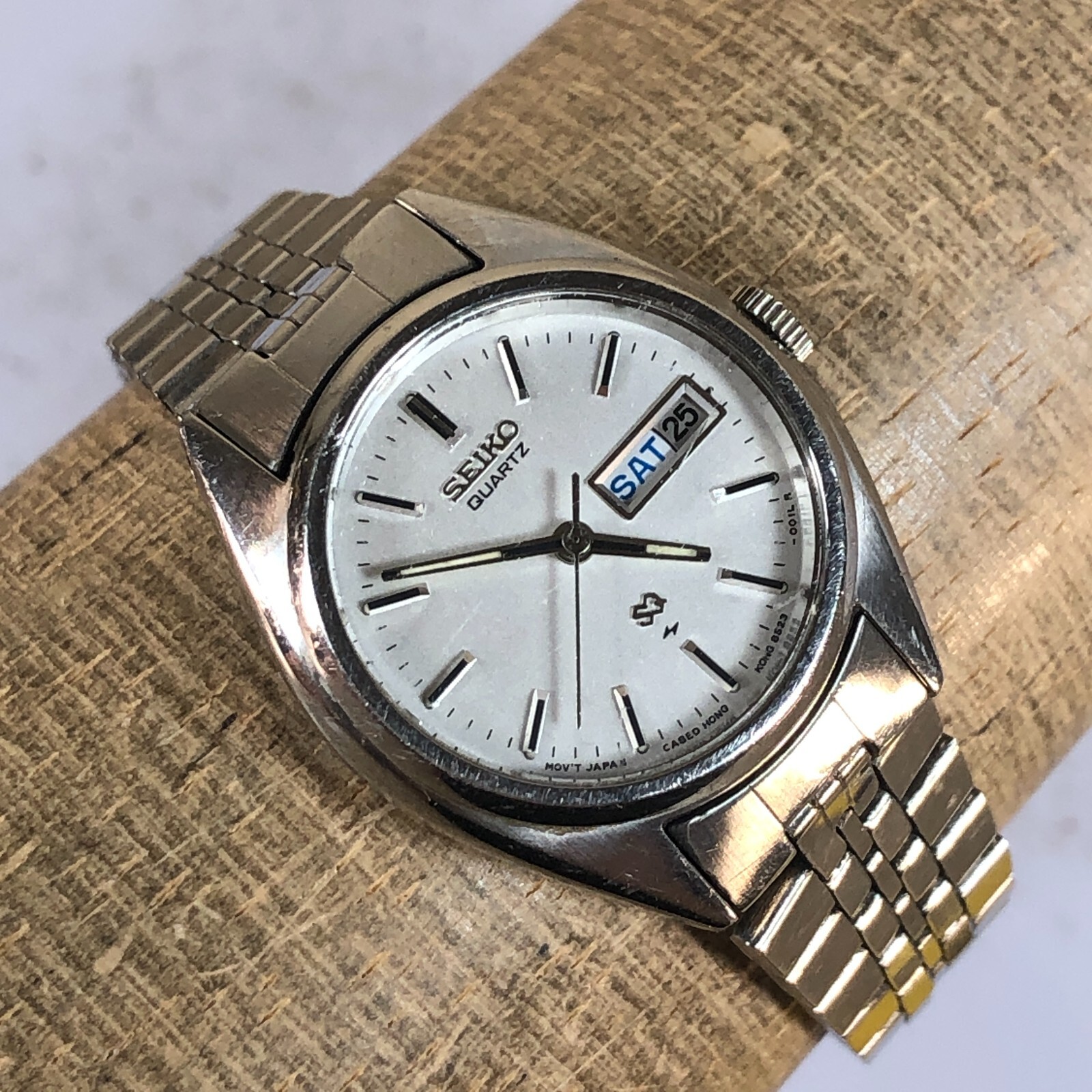 Vintage Seiko SQ Women 8523-0010 Gray Dial Day/Date 2… - Gem