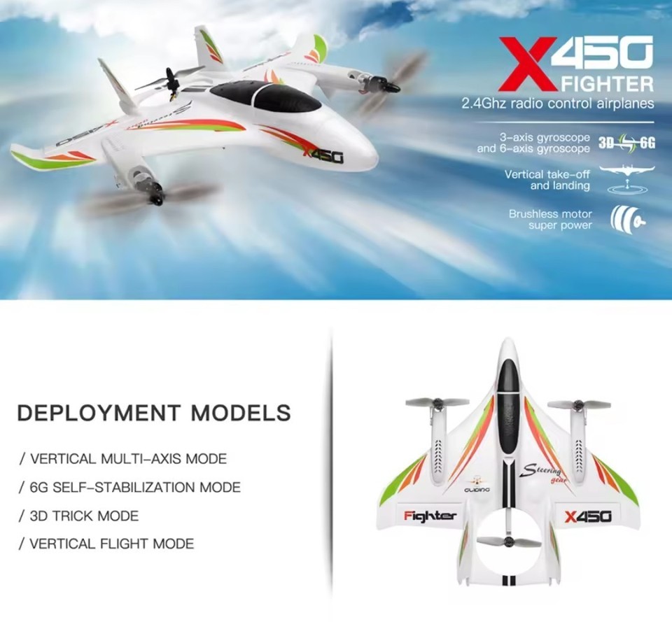 RC Aeroplane- X450 Tri-Drone- VSTAB Aircraft - AusPost | eBay UK