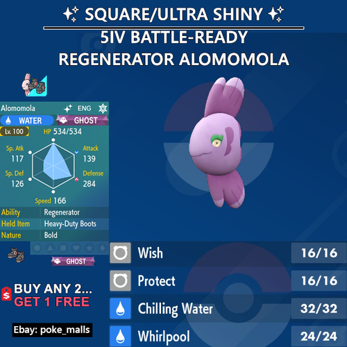 SHINY ALOMOMOLA 5IV REGENERATOR | BATTLE-READY | Pokemon Scarlet and ...