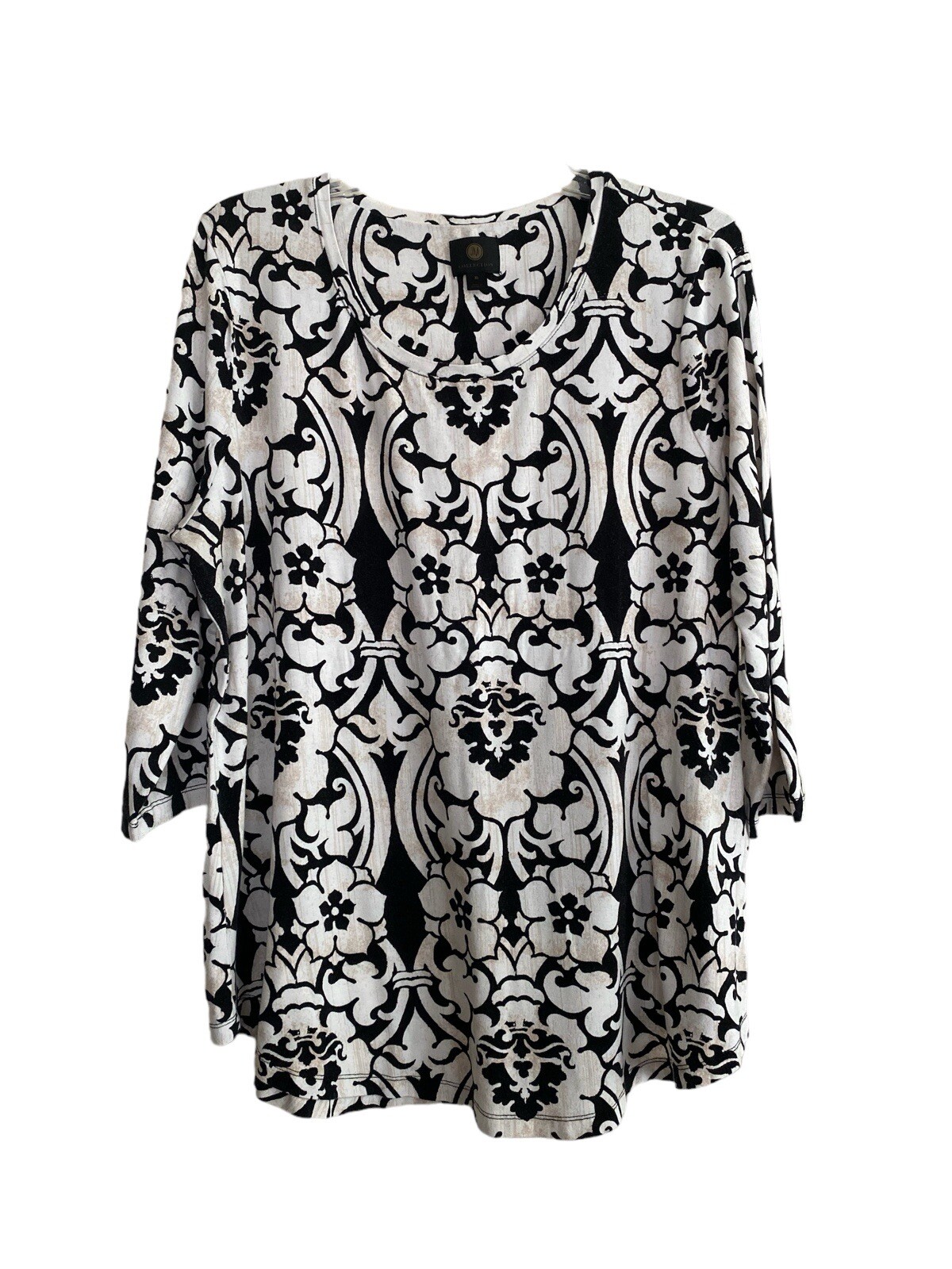jm collection tops women XL black & white cream | eBay