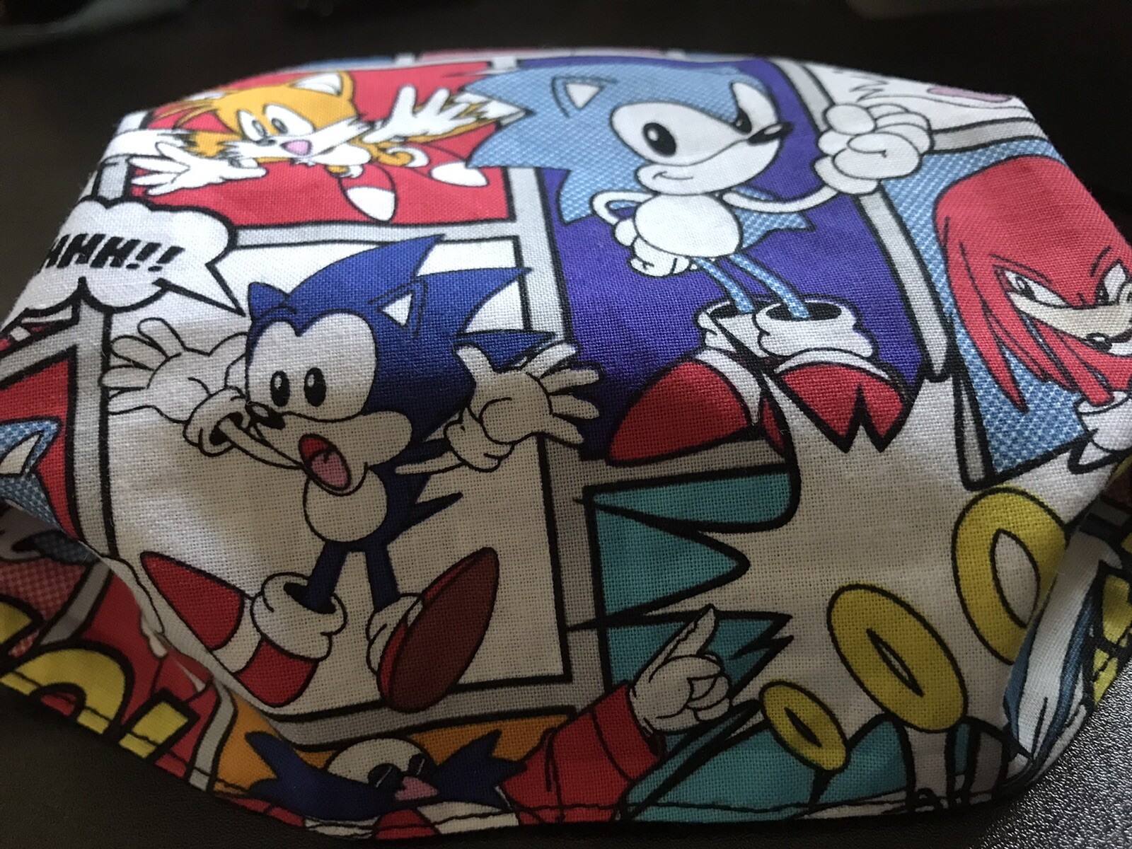 SEGA SONIC THE HEDGEHOG HANDMADE TRIPLE LAYERS COTTON/POLYESTER MASK ...