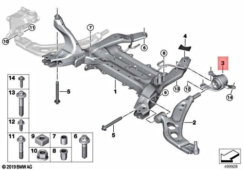 Genuine BMW MINI ZINORO X1 Wishbone Bracket With Rubber Mount Left ...
