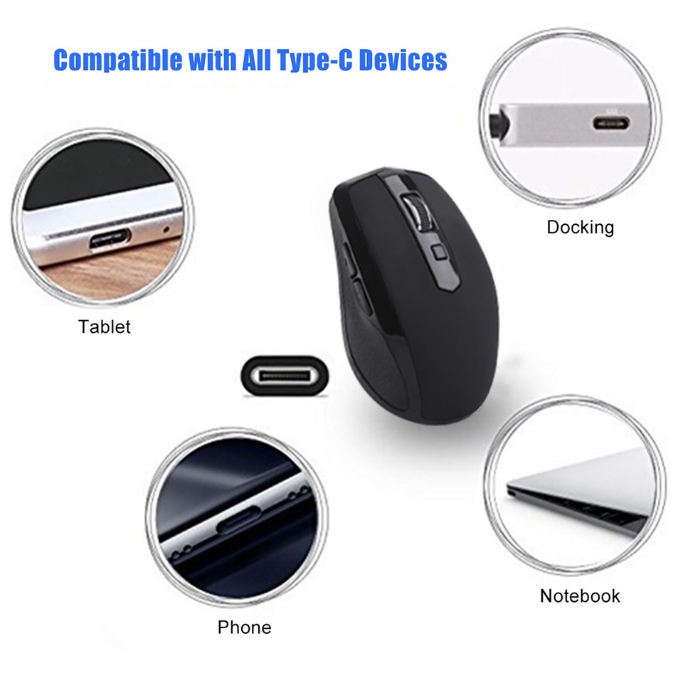 2.4GHZ Type C Wireless Mouse USB C Mice for Macbook/ Pro USB C Devices ...