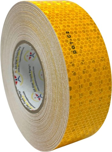 Grande Visibilité Bande DOT-C2 Approuvé Réfléchissant Remorque Jaune ...