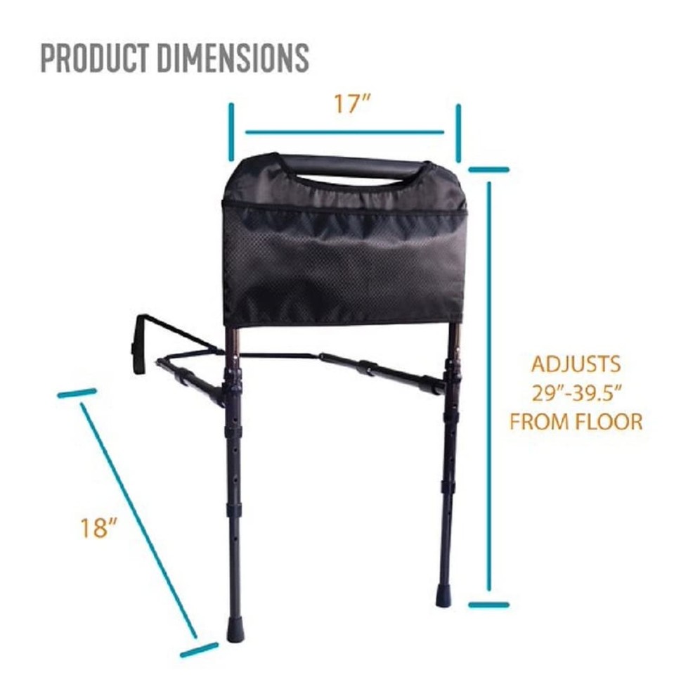 Able Life Sturdy Rail, Adjustable Stand Assist Bed Bar with Support ...