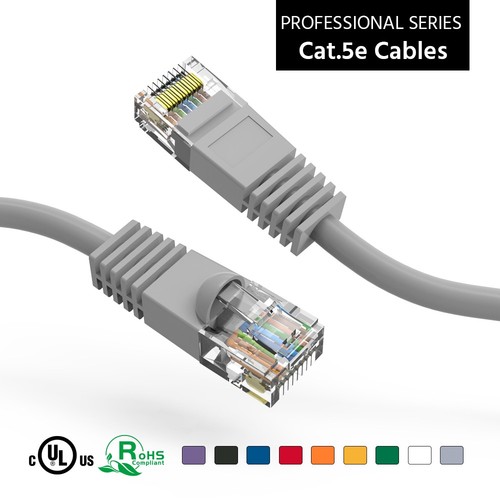 15Ft CAT5E UTP Ethernet Network Booted Cable 10-100 Feet Gray | eBay