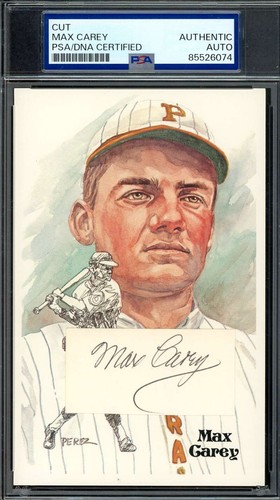 Max Carey PSA DNA Coa Autograph Perez Steele Cut Postcard Signed | eBay